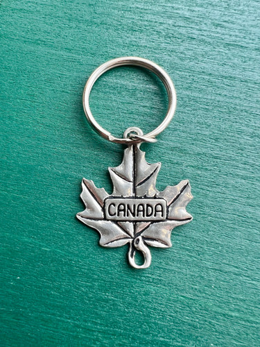 Canadian Maple Leaf Pewter Keychain | Basic Spirit | Jennifer's of NS