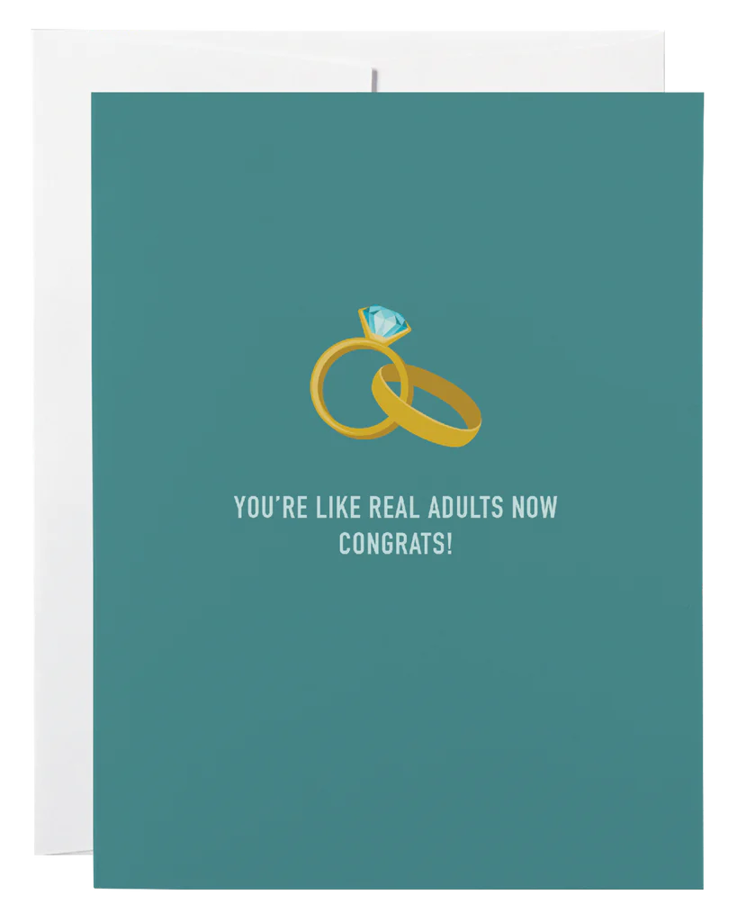 Real Adults Wedding Card Classy Cards Jennifers Of Ns