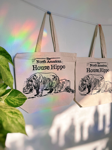 House Hippo Canvas Tote Bag | Erin Bulger Art | Jennifer's of NS