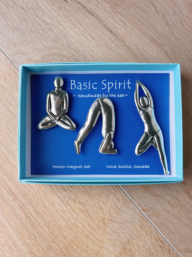 Yoga Pose Pewter Magnet Set | Basic Spirit | Jennifer's of NS