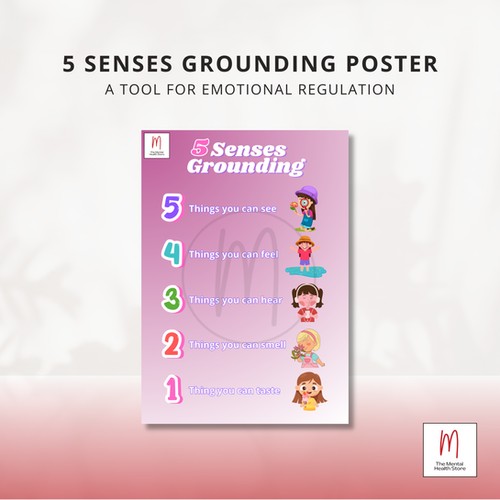5 Senses Grounding Poster (for Girls) A Tool for Emotional Regulation ...