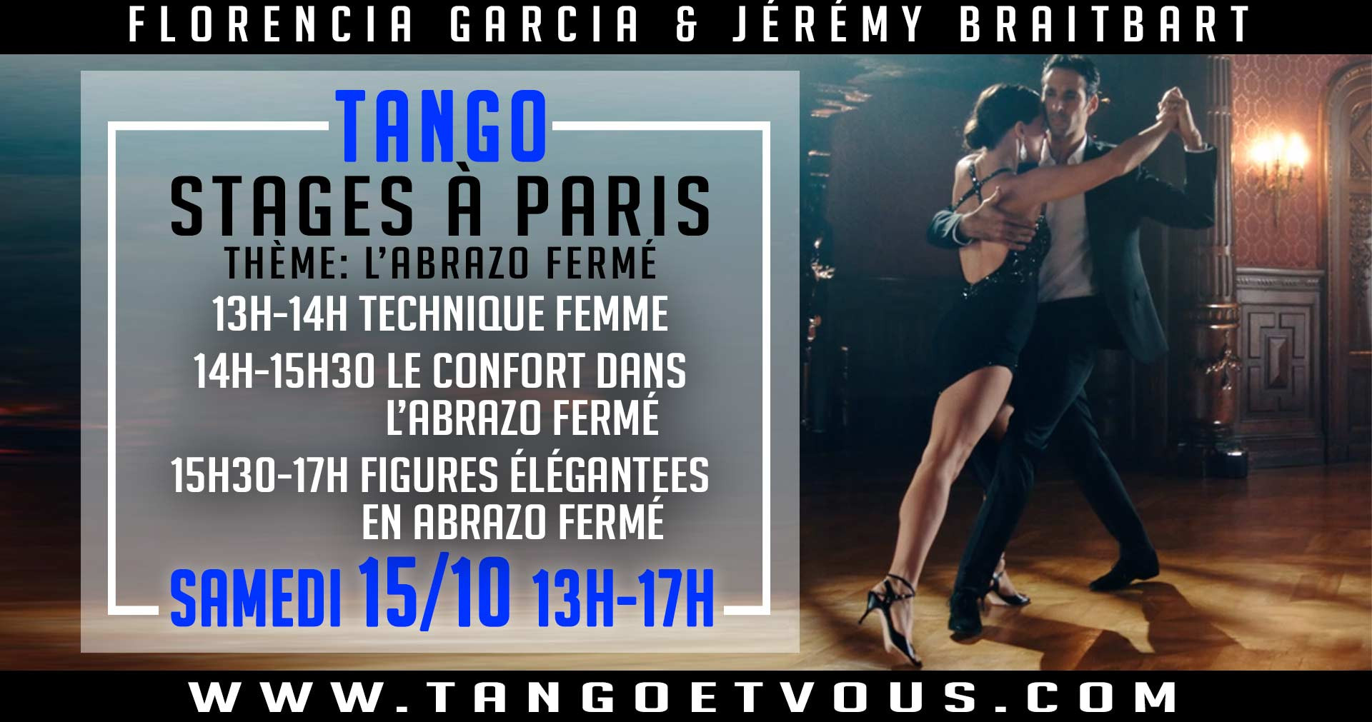STAGES DE TANGO | Paris | Florencia & Jérémy | Tango & Vous