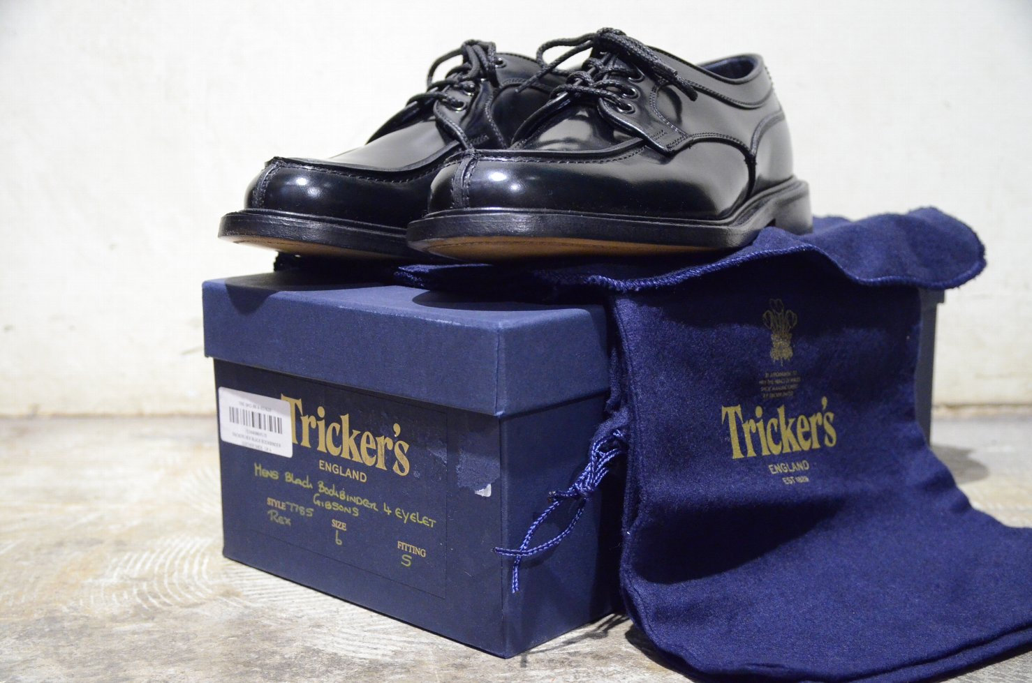 Tricker's REX Black BookBinder leather shoes Made in UK トリッカーズ ブックバインダー ...