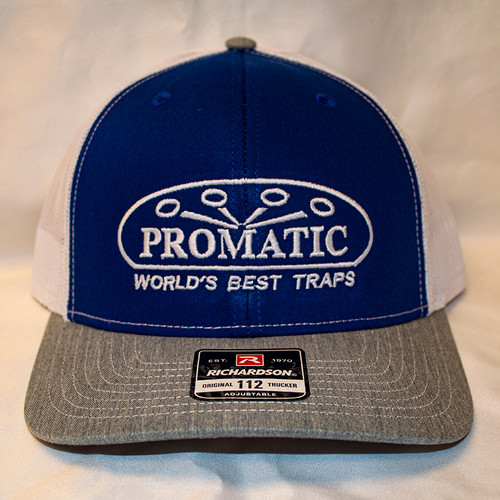 W01V/CAPUS7 Promatic Royal/White/Heather Grey Trucker Cap | PROMATIC PARTS