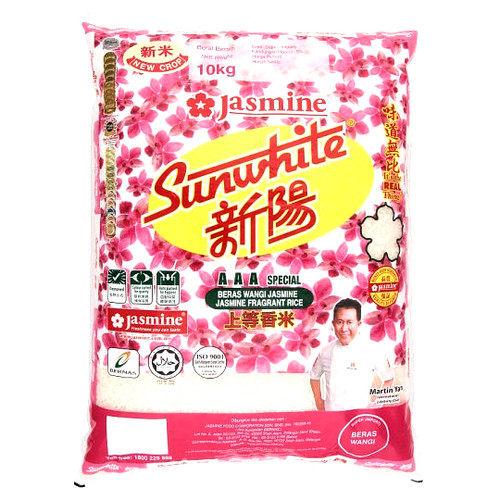 Jasmine Sunwhite AAA Fragrant Rice 10kg. | Smile Thai Minimart