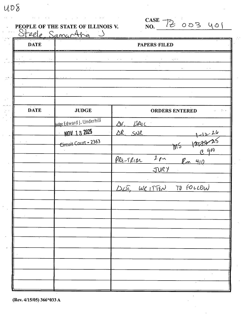Samantha Steele DUI Case: Pretrial Motion Hearing Set for January 12, 2026