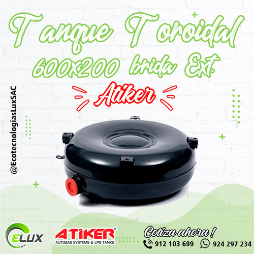 Tanque Toroidal Marca ATIKER 600 x 200 -9 Galones Brida Externa | ELUX PERÚ