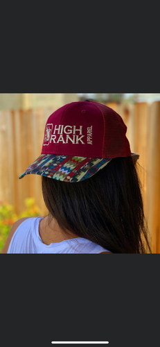 Maroon Aztec ball cap | High Rank Apparel