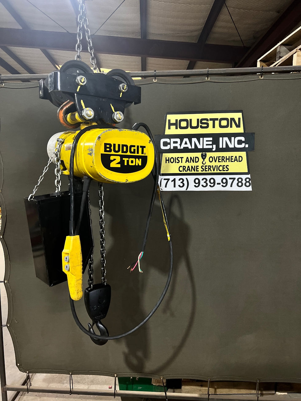 Budgit 2 Ton Electric Chain Hoist, Model:BEH0216, 12 FT Lift, 230/460-3 ...