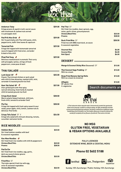 Dinner | lex-thai-garden