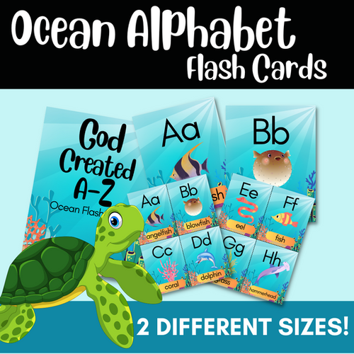 Ocean Alphabet Flash Cards | Pre K God's Way
