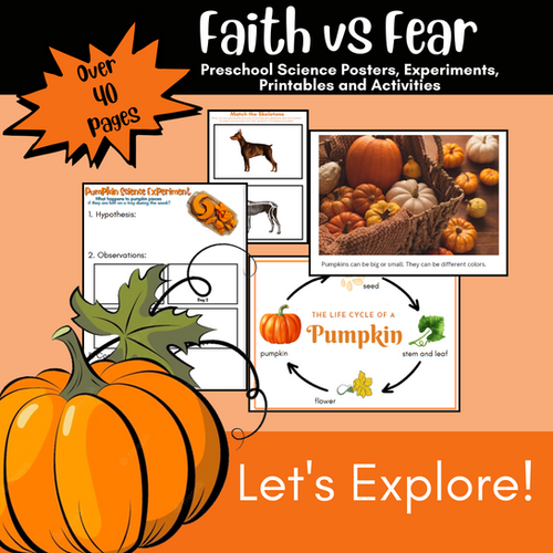 Faith vs Fear Science Activities and Learning Posters | Pre K God's Way