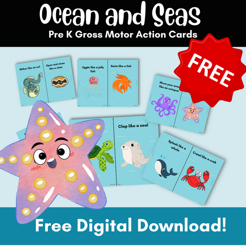 Ocean Gross Motor Transition and Movement Cards | Pre K God's Way