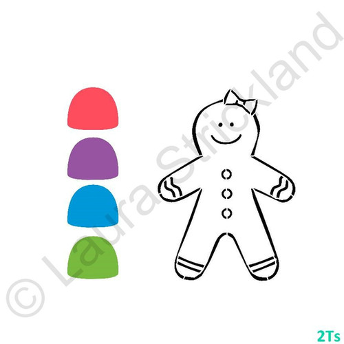 Paint your own Gingerbread girl stencil | 2tsstencils