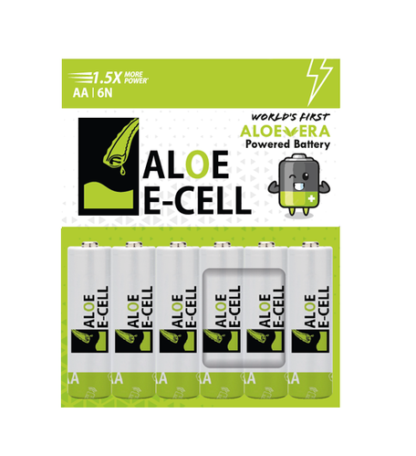 Aloe Ecell AA Battery 6 Pack | aloe e-cell