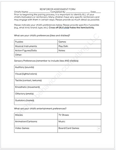 Reinforcer Inventory | My Site