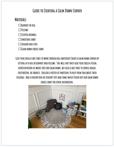 Calm Down Corner Guide | My Site