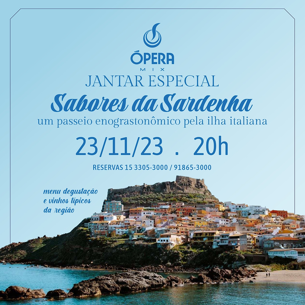 Ópera Mix te convida para "Sabores da Sardenha”
