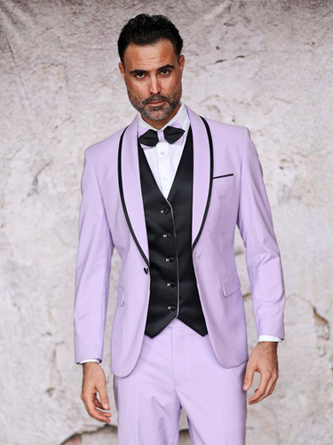 SUNSET (Colors) MANZINI Men's Slim Fit 3-Piece Tuxedo Suit Reversible ...