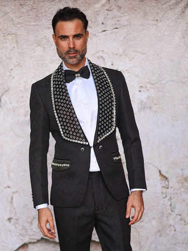 LEONARDO - MANZINI 2-Piece Men's Fancy Rhinestone Tuxedo Suit | Manzini.us