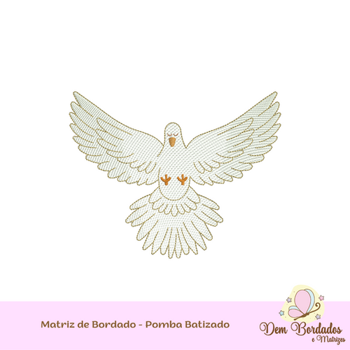 Matriz de bordado - Pomba Batizado | Dem Matrizes 🌸