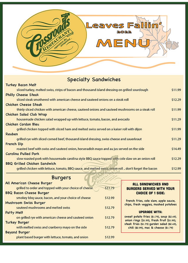 PRINT OUR MENU | CrossroadsDelaware