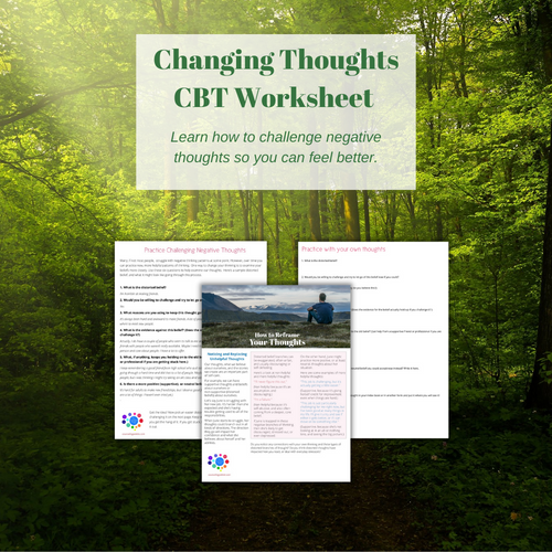 Changing Thoughts/CBT Worksheet | Counseling Palette