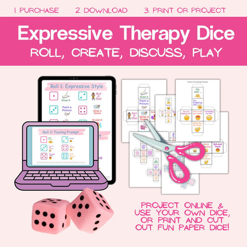 Creative Expression Therapy Dice: Draw, Write, Act it Out, & More ...