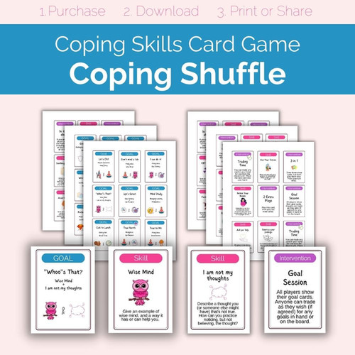Coping Shuffle | Therapy Card Game | Therapy Games | Coping Skills ...