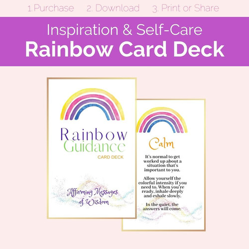 Rainbow Guidance Card Deck | Inspirational Card Deck | Motivational ...