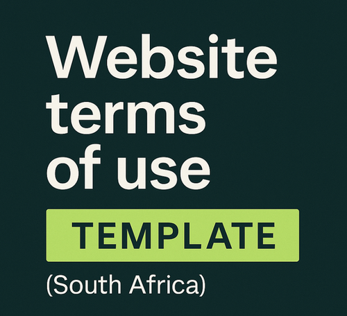 Website terms of use template (South Africa) | The StartUp Legal