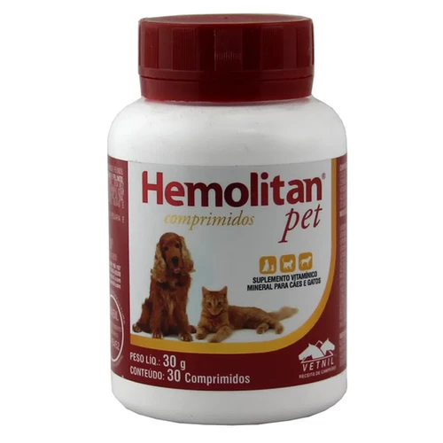 HEMOLITAN PET - 30 COMPRIMIDOS | Casa Mendes de Ração