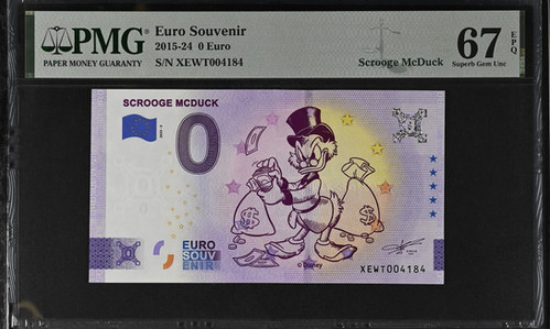 0 Euro Disney Banknotes - Scrooge McDuck (7,250 Printed Notes) - PMG 67 ...