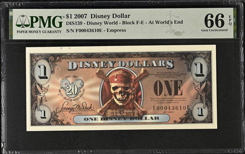 2007 "FE Series" Empress $1 Disney Dollar - PMG 66 Gem Unc. | JNPDisney.com