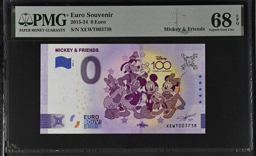 0 Euro Disney Banknotes - Mickey & Friends (7,250 Printed Notes) - PMG ...