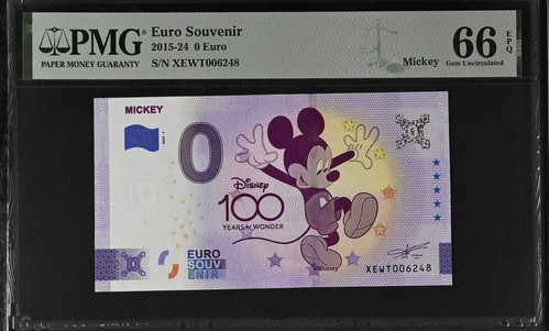 0 Euro Disney Banknotes - Mickey Mouse (7,250 Printed Notes) - PMG 66 ...