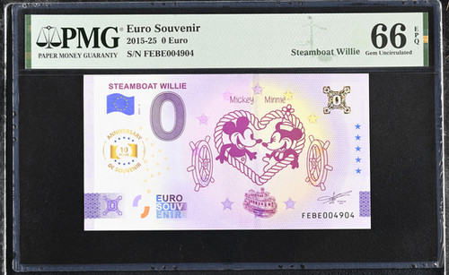 0 Euro Disney Banknotes - Stemboat Willie (Anniversary Edition) - PMG ...
