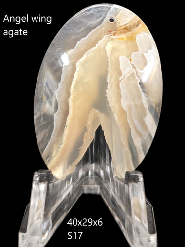 Angel Wing Agate Drilled Cabochon | Seaside Stones