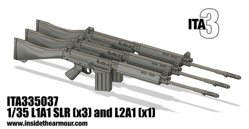 ITA324006 L1A1 SLR (3) and L1A2 LMG (1) 1/24 | Inside the Armour