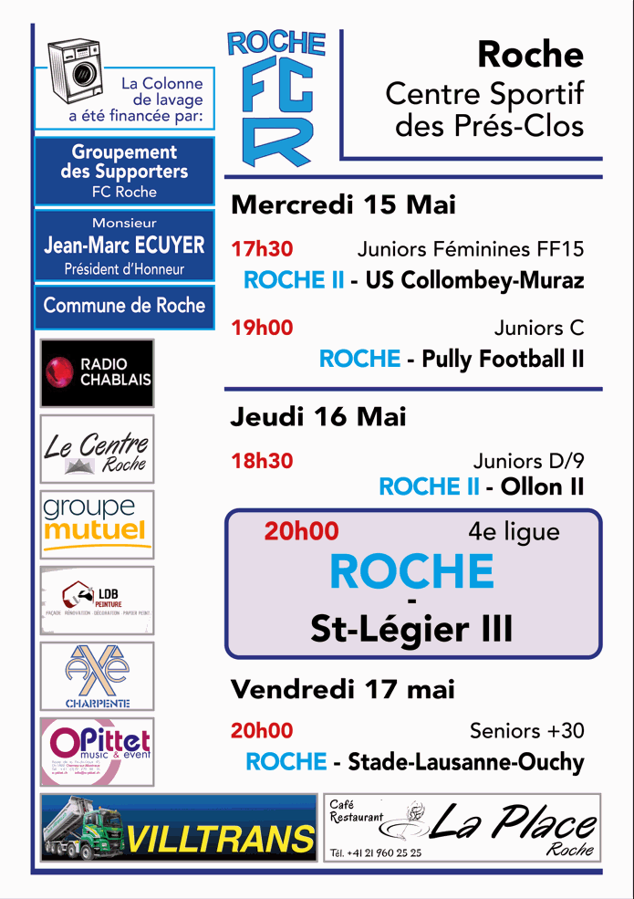 Bienvenue | FC Roche | 1852 Roche | ACVF