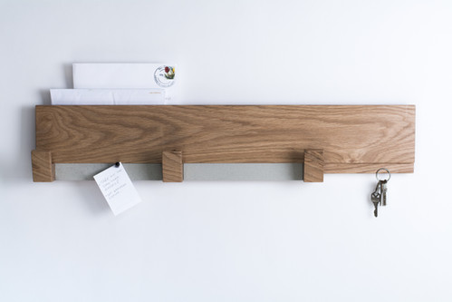 Entryway wall rack | White oak wood