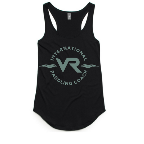 Womens Black Razor back singlet GREY | Vesna Radonich