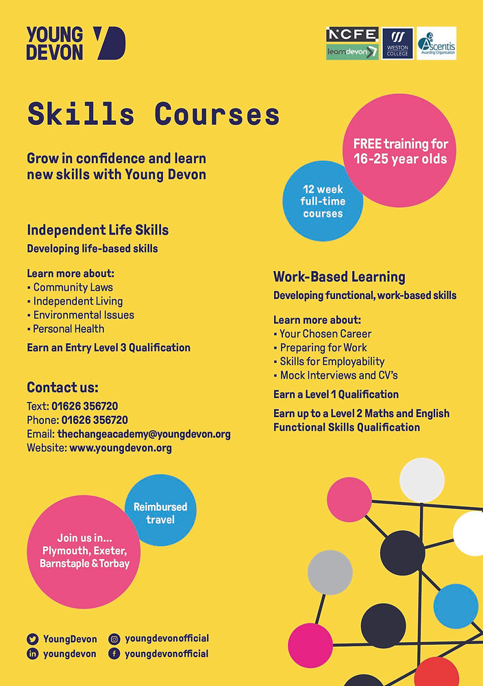 Aged 16-25? Free courses with Young Devon starting soon!