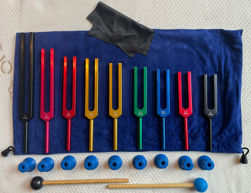 Set of 9 Solfeggio Tuning Forks | Quantum Resonance