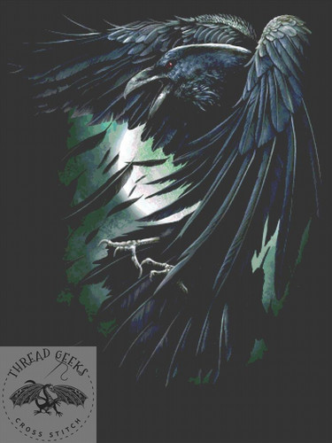 Shadow Raven Counted Cross Stitch Kit | Thread Geeks