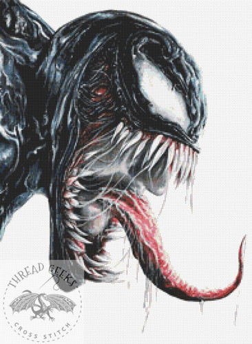 Venom Counted Cross Stitch Kit - Wil Shrike | Thread Geeks