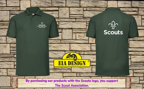 Scouts Personalised polo shirt uc101 printed logo front, back adult ...