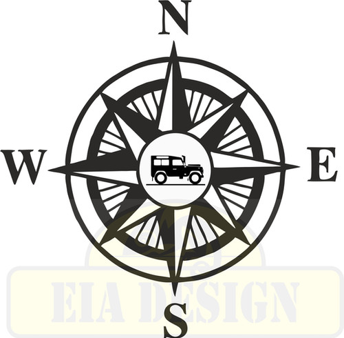 Compass No.6 Land Rover Defender hood vinyl decal | EIA DESIGN