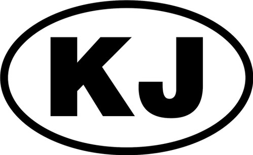 jeep "kj" oval sticker size:130mm x 80mm | EIA DESIGN