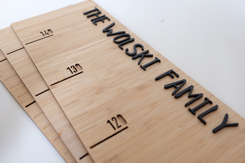 Height Chart - Bamboo | Laser engrave etched
